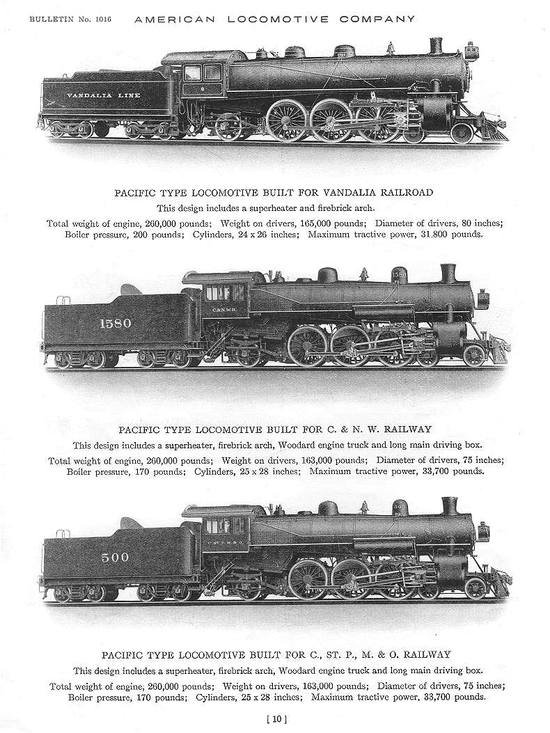 American Locomotive Company Pacific Type Locomotives, November 1913 ...
